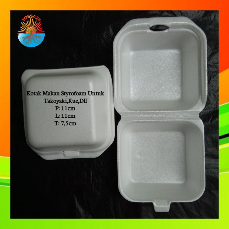 Jual Styrofoam Makanan Kecil (Isi 10pcs) Kotak Makan Gabus Takoyaki,Kue ...