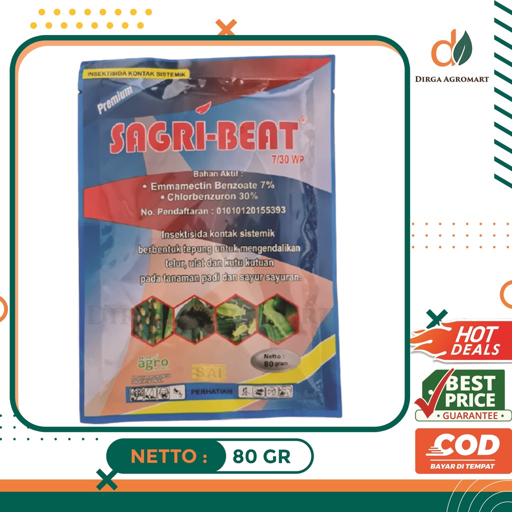 Jual SAGRI-BEAT 7/30 WP 80 GR | RACUN PEMBASMI HAMA ULAT GRAYAK AMPUH ...