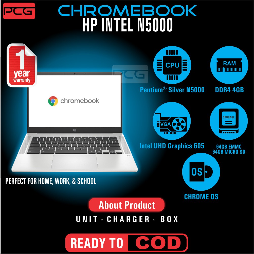 Jual LAPTOP NOTEBOOK CHROMEBOOK HP N5000 RAM 4GB STORAGE 128GB EMMC ...