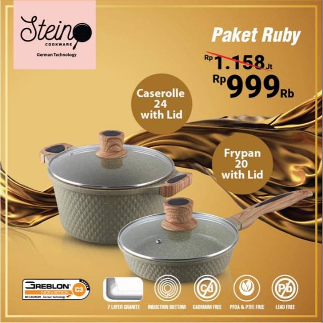 Jual Stein Cookware Set Paket Ruby | Shopee Indonesia