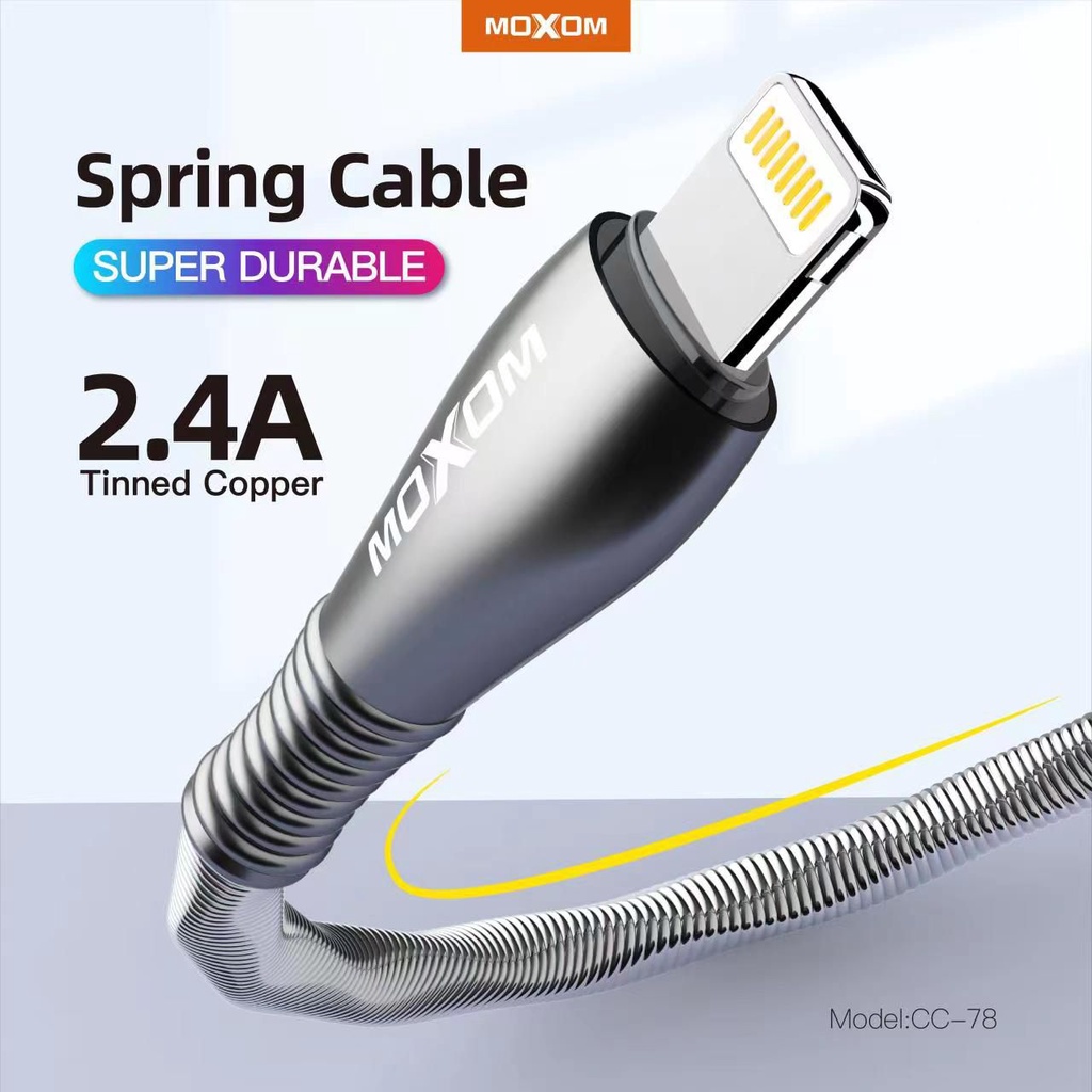 Jual MOXOM Wave Data Cable 2.4A Fast Charger 1m For Type iPh CC-78 ...