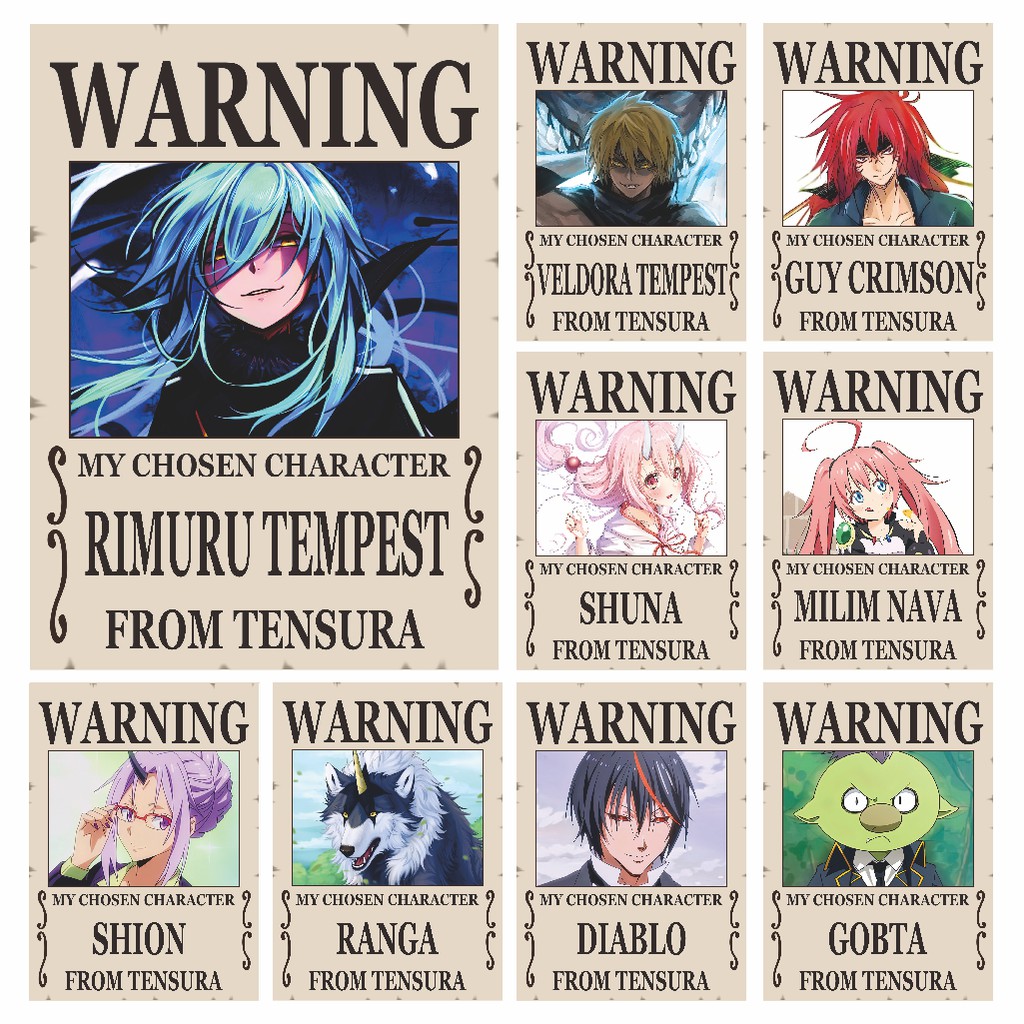Jual Poster Tensei Shitara Slime Datta Ken Tensura Warning Anime Rimuru ...