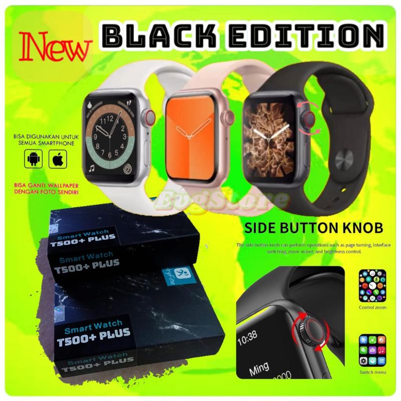 Jual NEW 2023 Smartwatch T500+ Plus X | BLACK EDITION | Shopee Indonesia