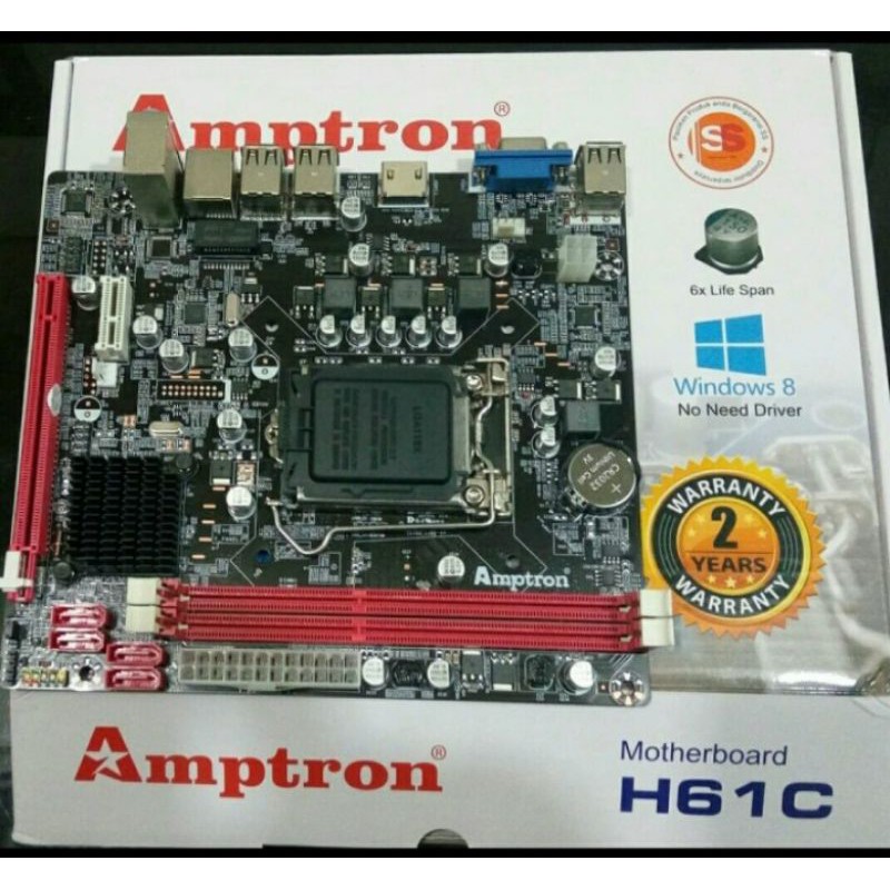 Jual MOTHERBOARD AMPTRON H61 | Shopee Indonesia