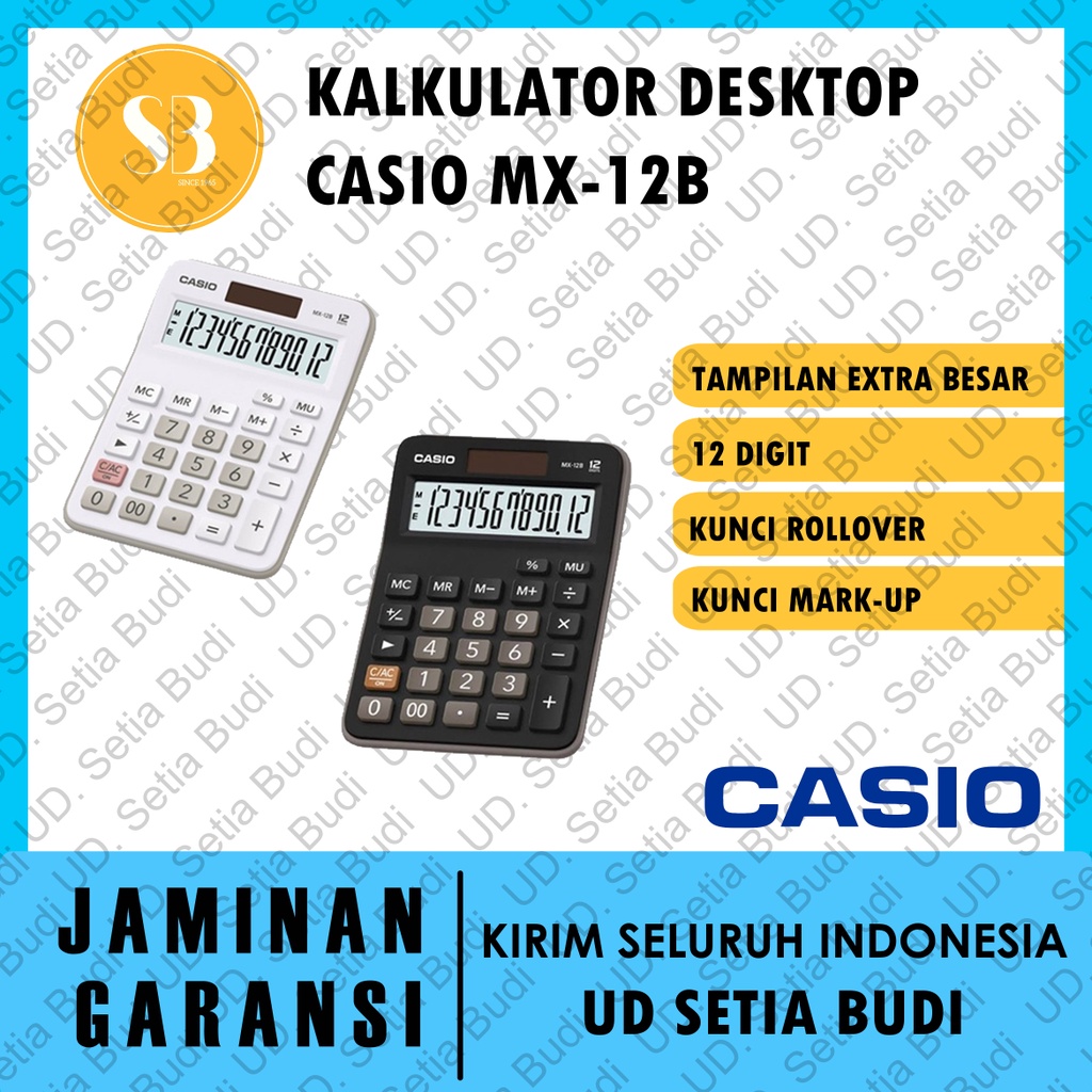 Jual Kalkulator Desktop CASIO MX-12B Baru dan Asli | Shopee Indonesia