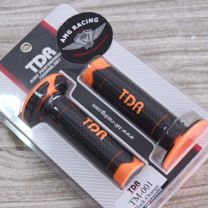 Jual Hand Grip TDR Supermoto TM 001 Cover Stang Motor Black Orange Oren ...