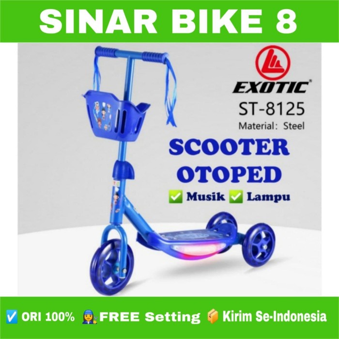 Jual Scooter Otoped Anak EXOTIC ST 8125 Skuter Manual Musik Lampu ...