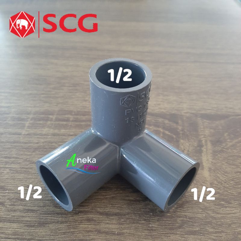 Jual tee 3 way 1/2 konektor pipa 3 arah elbow 3 arah fiting pipa 3 way ...