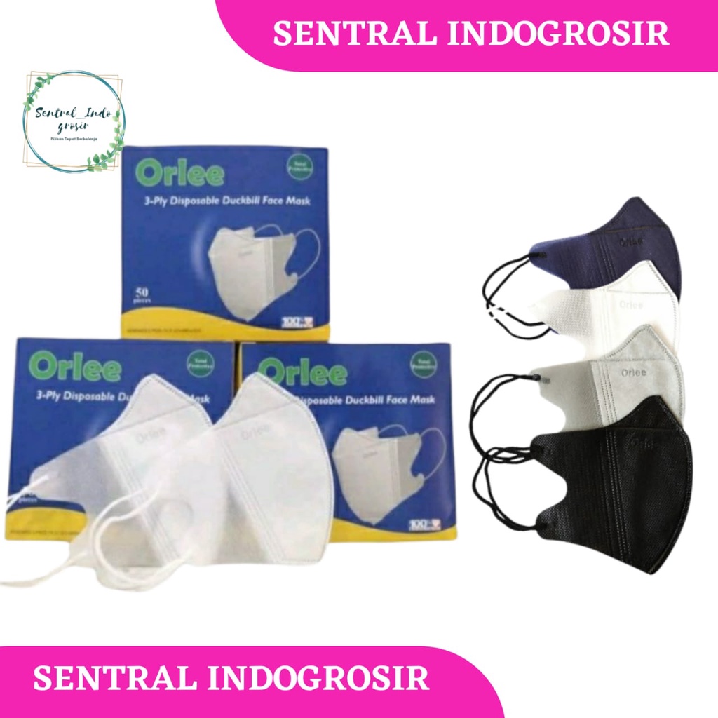 Jual Orlee Masker Duckbill Earloop Embossed (1Box 50 Pcs) | Shopee ...