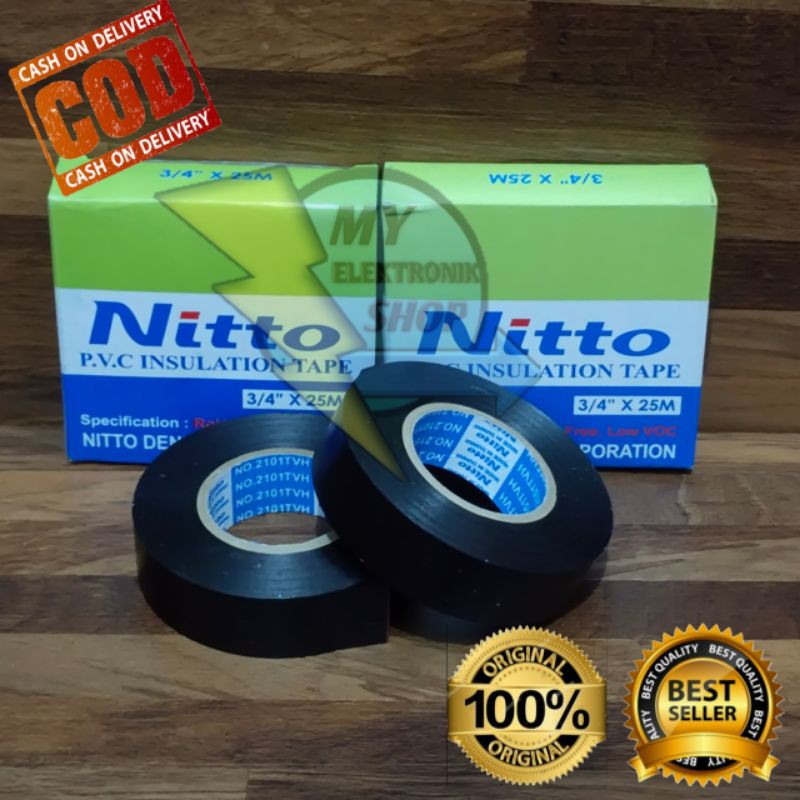 Jual Solasi kabel NITTO isolasi listrik 25M Berkualitas | Shopee Indonesia