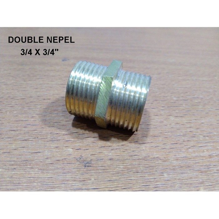 Jual DOUBLE NEPEL 3/4 INCH KUNINGAN / dobel nepple nipel DRAT LUAR 2 ...