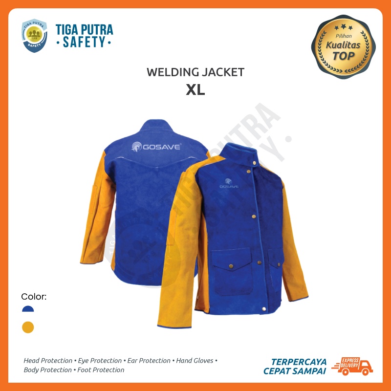 Jual Jaket Las Full Kulit / Welding Jacket Leather Safety Pelindung ...