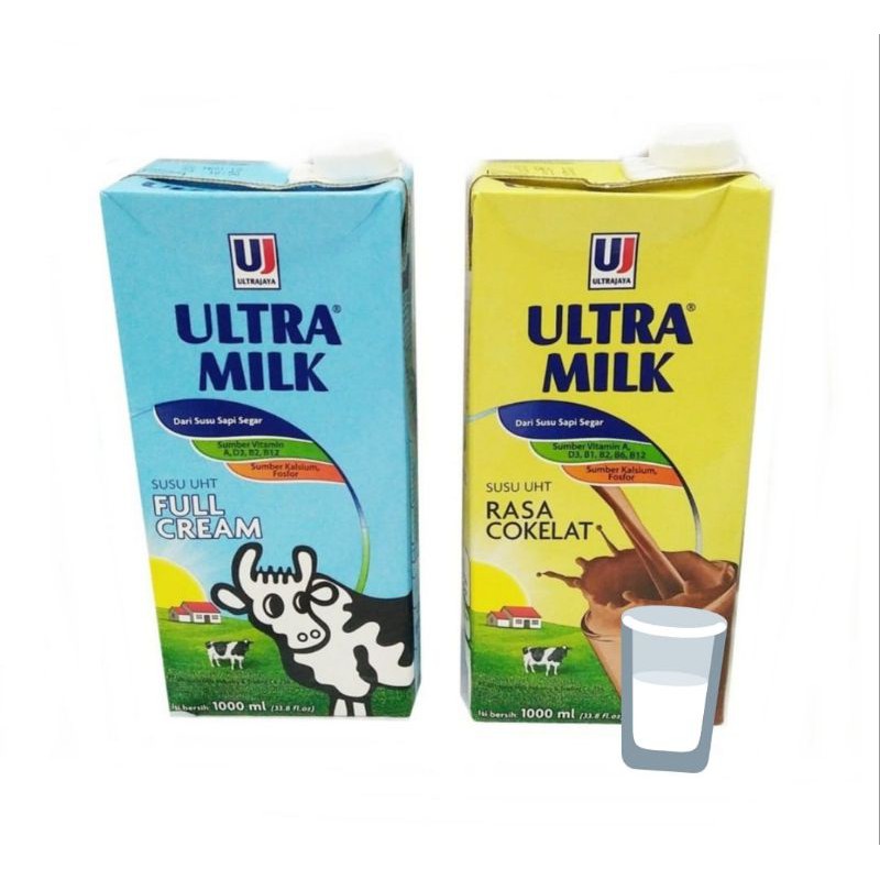 Jual DA Susu Ultra 1 Liter / SUSU ULTRA MILK UHT FULL CREAM / RASA COKLAT 1 ML ( 1 LITER ...