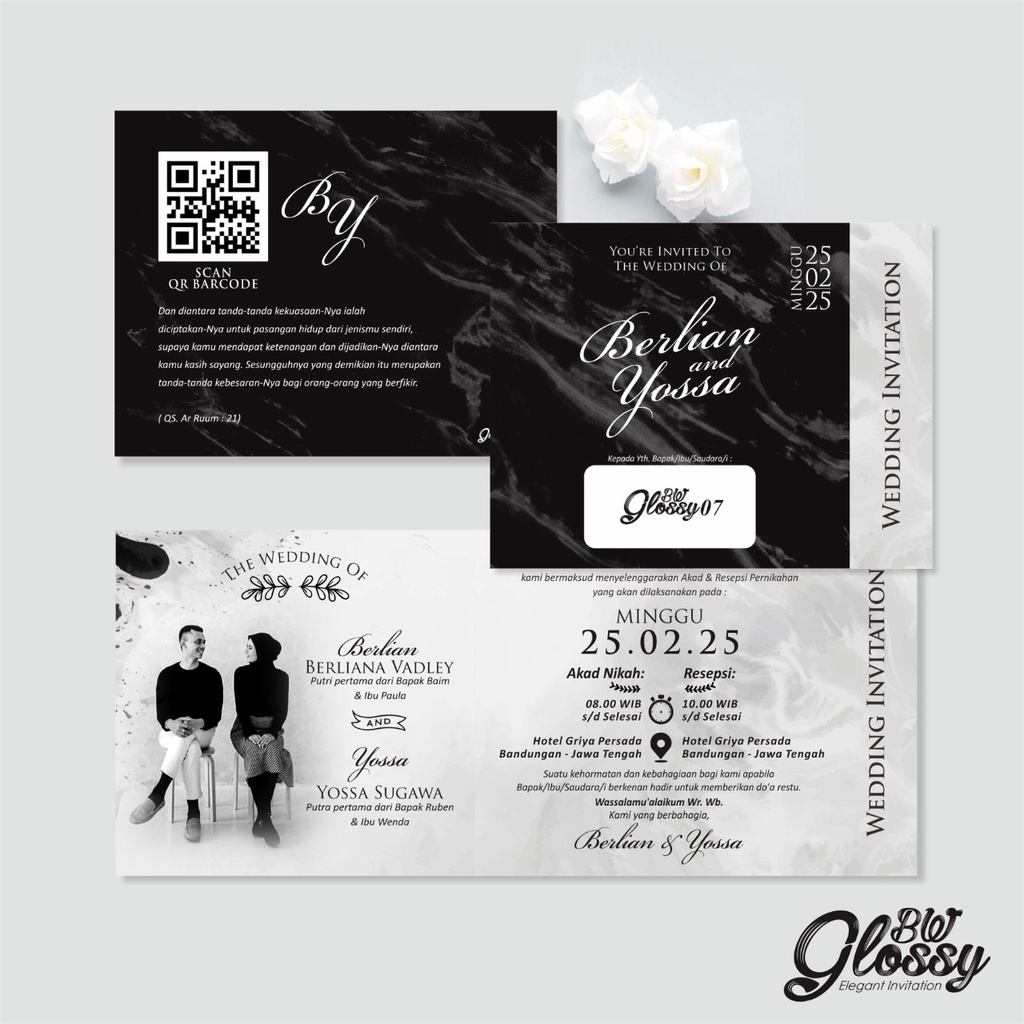 Jual UNDANGAN GLOSSY BW MENGKILAP - UNDANGAN MATTE BW DOFF MEWAH SIMPLE ...