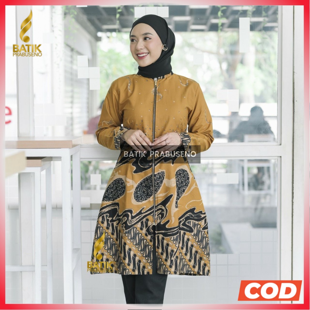 Jual TURANGGA Tunik Batik Wanita Modern Asli Prabuseno Lengan Panjang ...