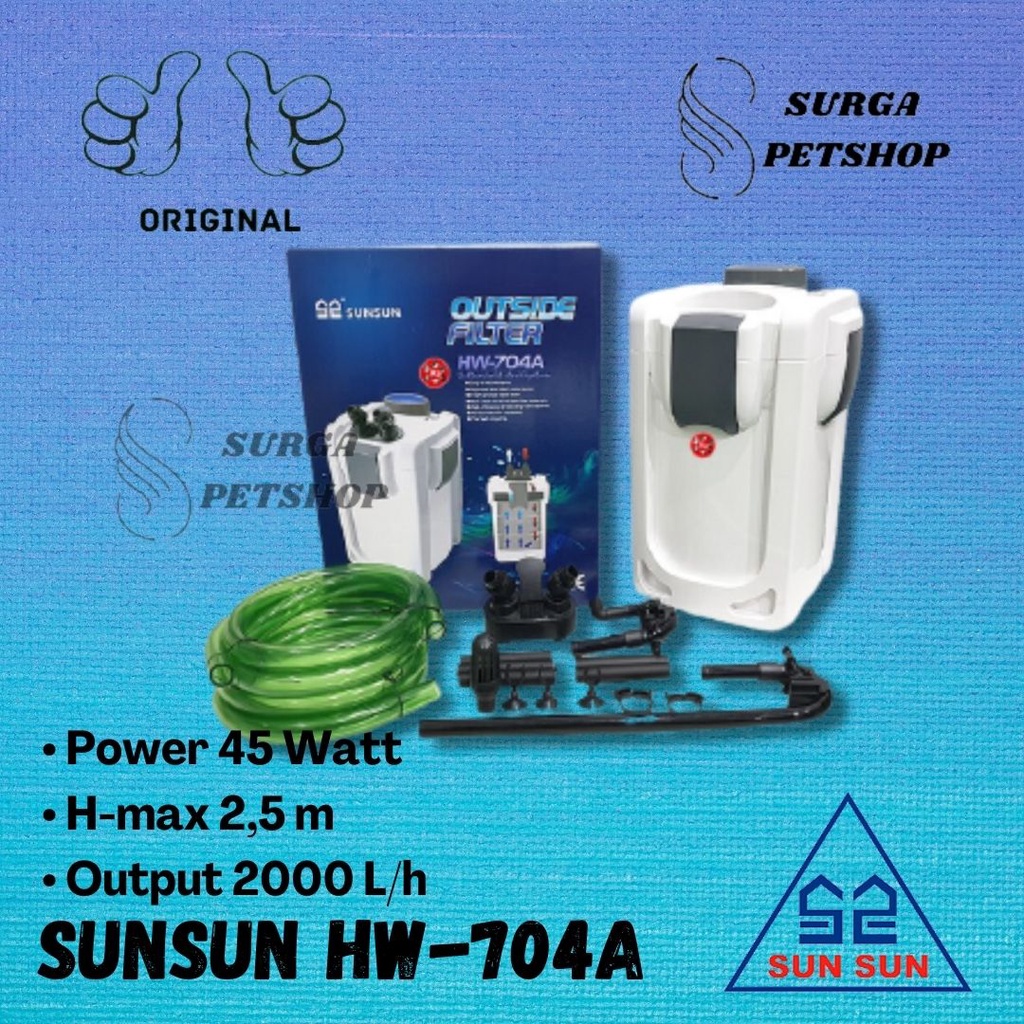 Jual ( EXTERNAL FILTER ) SUNSUN HW 704A CANISTER AQUARIUM AQUASCAPE Filter Eksternal External ...