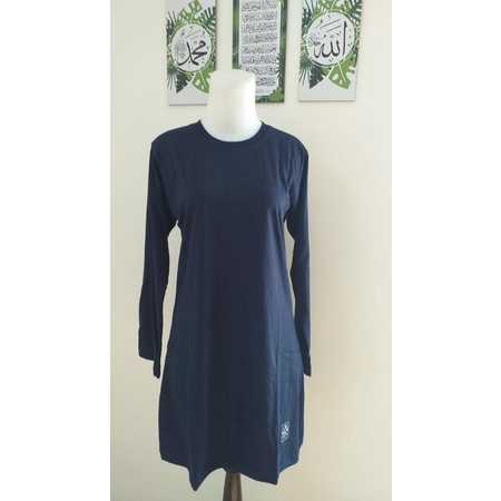 Jual Kaos Polos Tunik Muslimah NAVY biru Dongker biru tua cotton combed ...