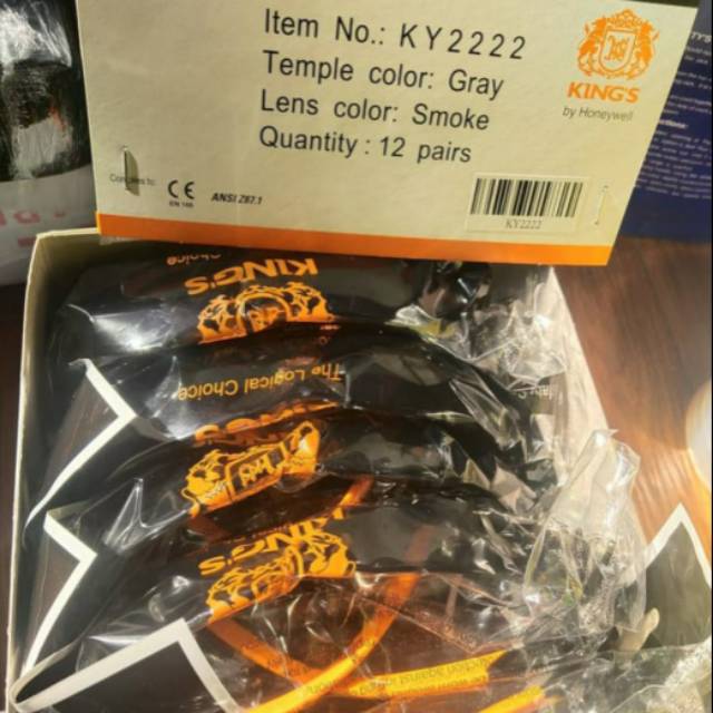 Jual Safety Eye Wear KING'S KY2222 Smoke Color Protective Spectacles ...