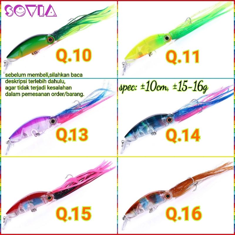 Jual umpan pancing cumi trolling mini pengganti minnow popper - squid lure | Shopee Indonesia