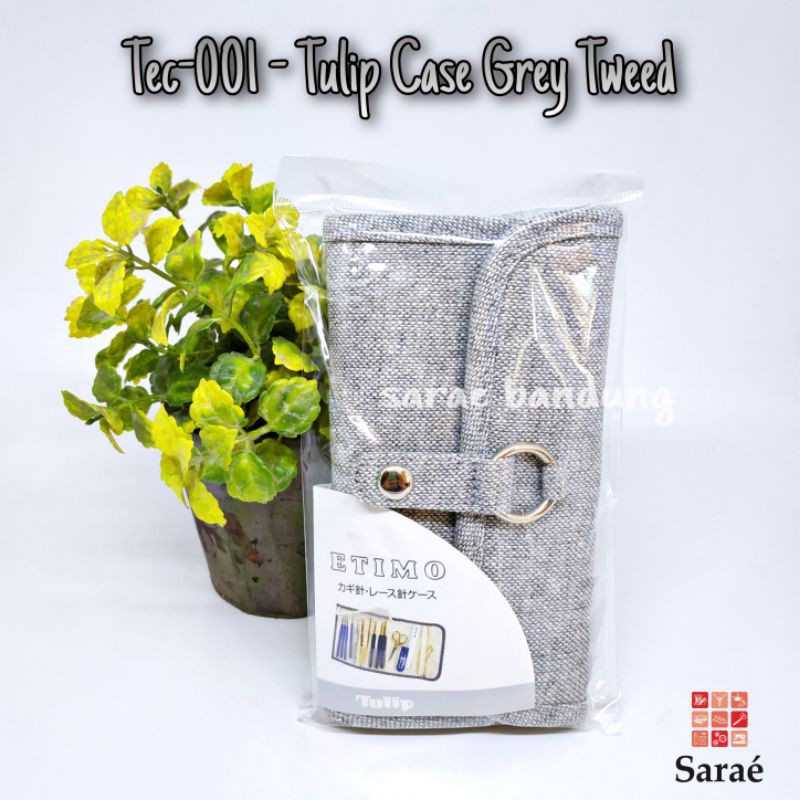 Jual Tulip Case (Grey Tweed) untuk Hakpen dan peralatannya (Dompet ...