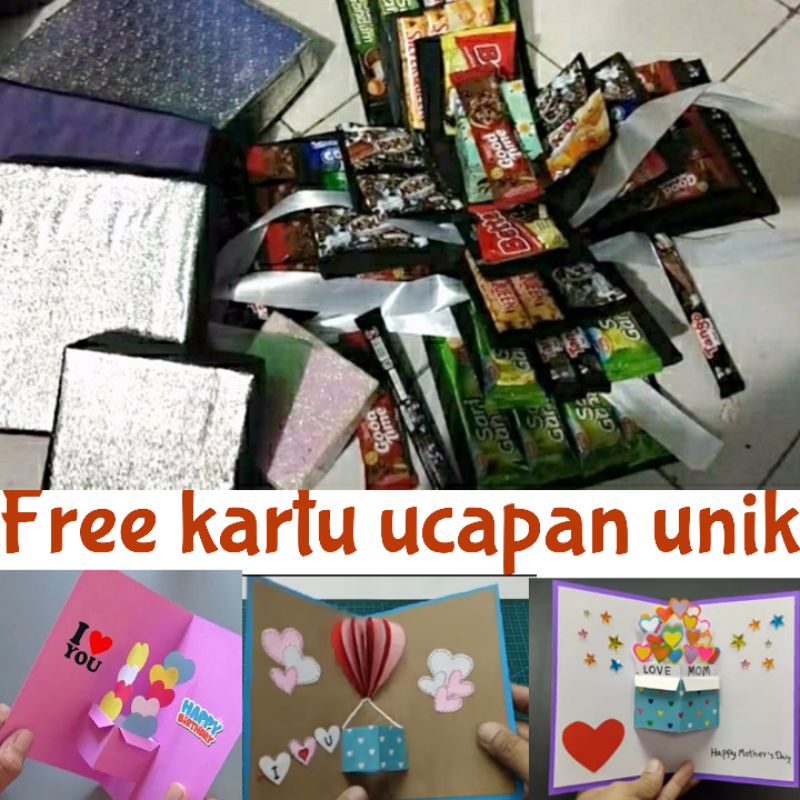 Jual BOX EXPLOSION SNACK free kartu ucapan unik ulang tahun anak wisuda ...