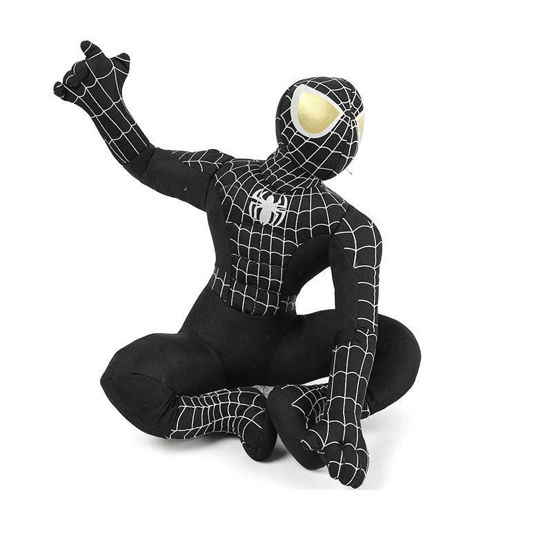 Jual Black Spiderman Plush Toy 35cm The Avengers Super Hero Spider-man ...