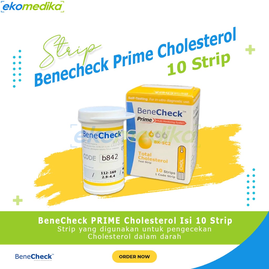Jual BENECHECK PRIME Strip Kolesterol Cholesterol / Gula Darah Blood ...