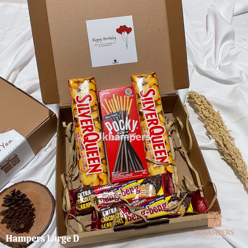Jual Hampers Kado Ready Stock Hampers Coklat Hadiah Ulang Tahun hampers silverqueen kitkat pocky ...