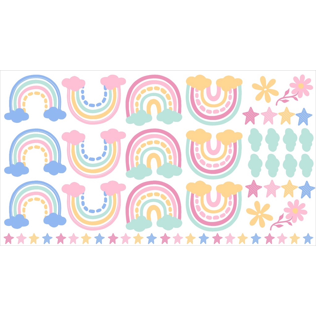 Jual STIKER DINDING AESTHETIC STIKER PELANGI WALL STICKER RAINBOW ...