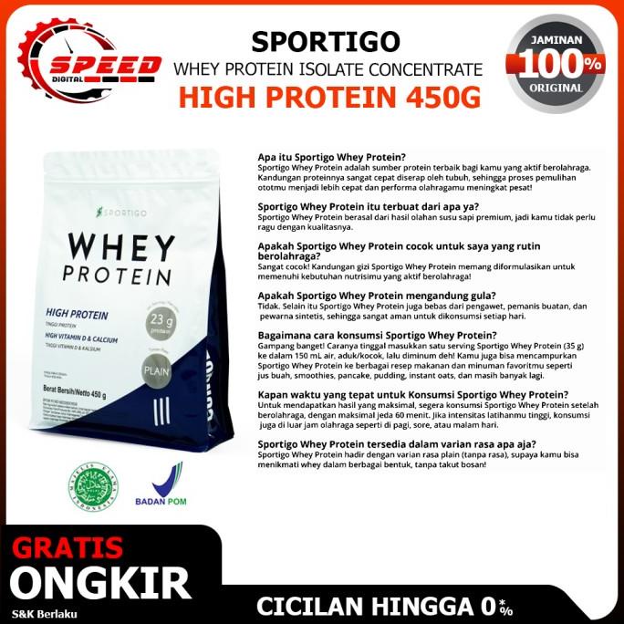 Jual SPORTIGO SUSU WHEY PROTEIN ISOLATE CONCENTRATE PURE 450 GRAM POUCH ...