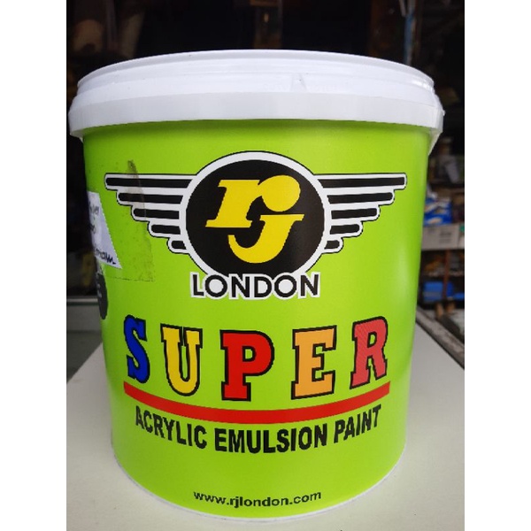 Jual cat tembok super rj london 4,5 kg (interior & eksterior)/ cat air ...