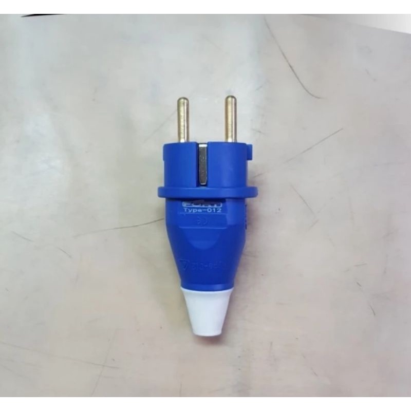 Jual Fort CEE Steker 2 pin 2 pole industrial Plug 16A 16 ampere type 012 BIRU | Shopee Indonesia