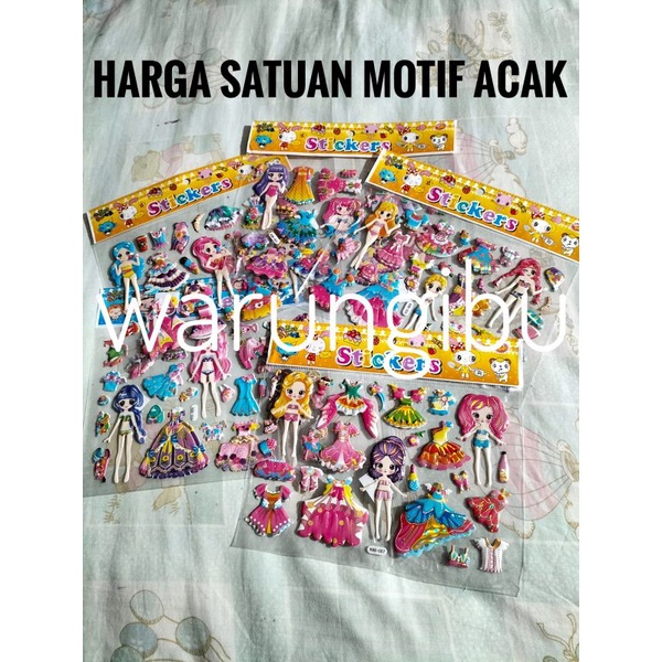 Jual Mix Match Medium Sticker Gambar Tempel Timbul Stiker Boneka Baju ...