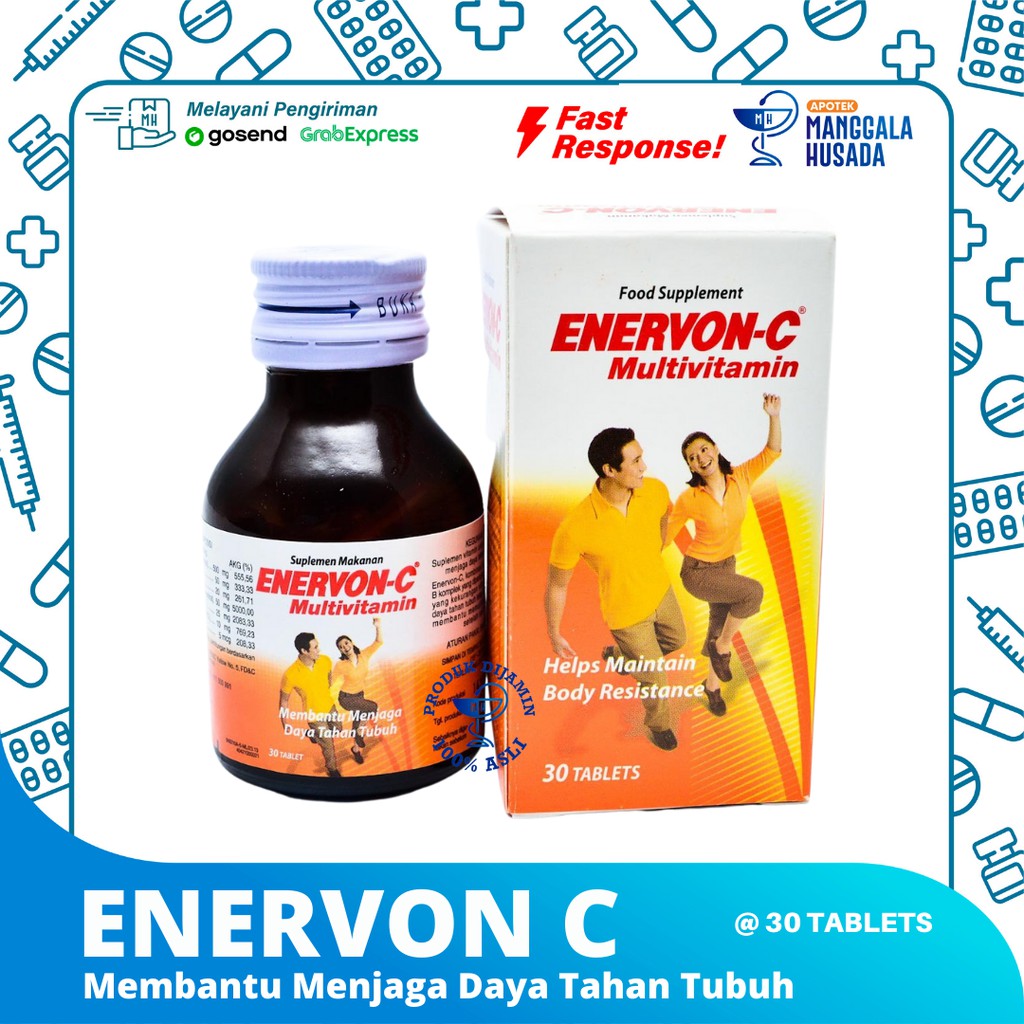 Jual ENERVON C MULTIVITAMIN 1 BOTOL @ 30 TABLET | Shopee Indonesia