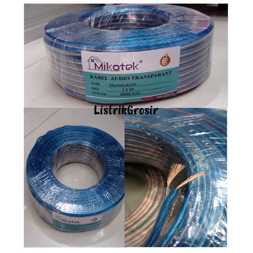 Jual Kabel Monster Kabel Transparan 2x50 Kabel Audio Speaker 100m Full ...