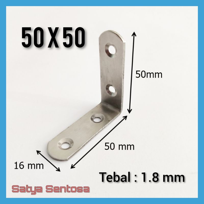 Jual Siku L 50 x 50 mm Stainless Steel | Siku Penyangga Stainless 50x50 mm | Shopee Indonesia