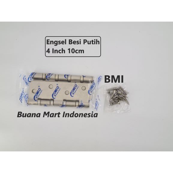 Jual Engsel Besi Gomeo 4 Inch Putih 10cm | Engsel Jendela | Engsel ...