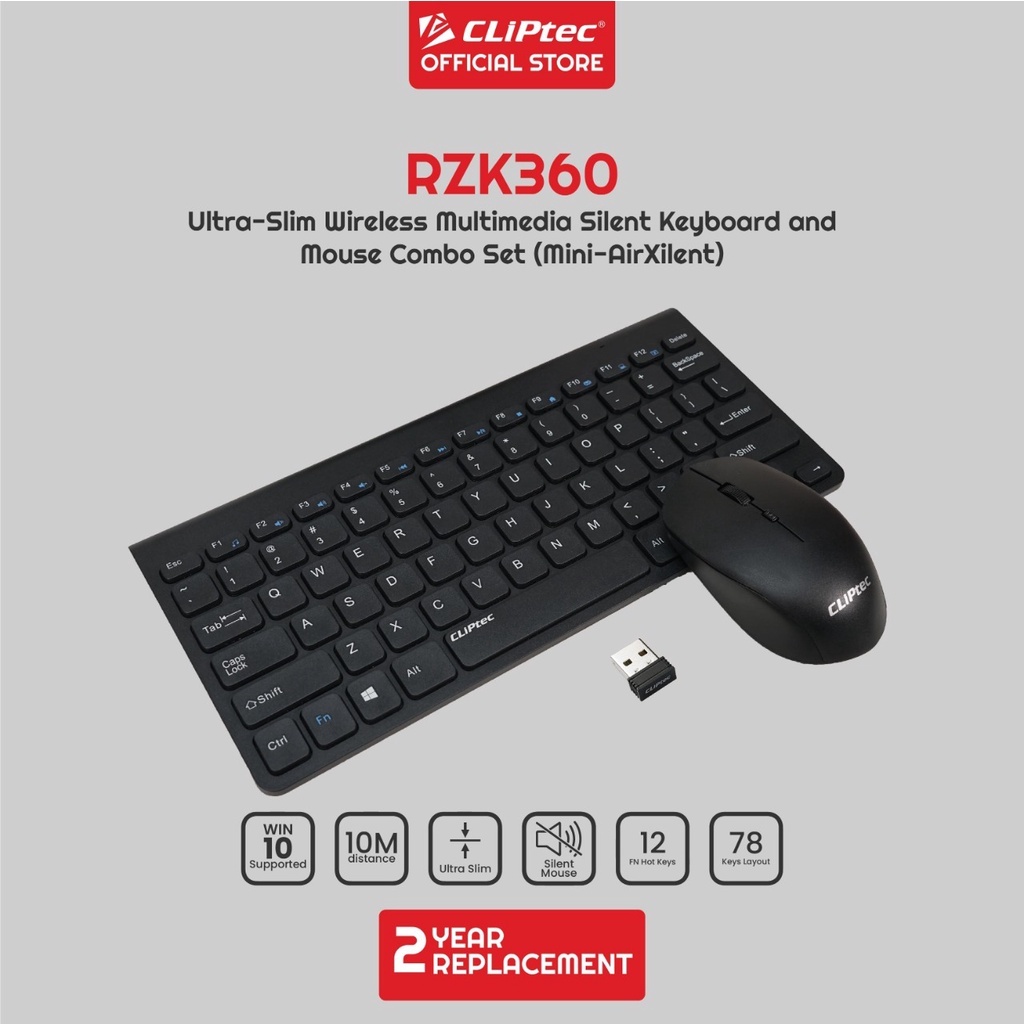 Jual Keyboard Mouse Wireless Silent Combo Set Ultra Slim Multimedia ...