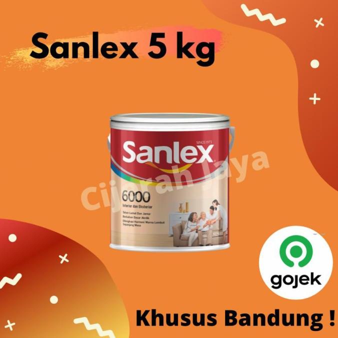 Jual Cat Tembok Sanlex 6000 5kg Wall Paint Merk Sanlex | Shopee Indonesia