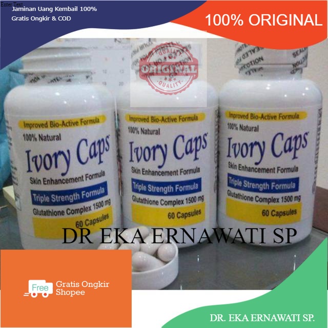 Jual 100% ASLI L GLUTATHIONE IVORY CAPS 60 kapsul 1500MG - Pemutih ...