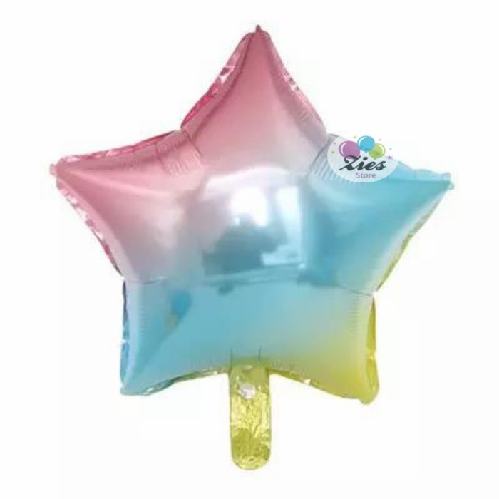 Jual balon foil bintang / balon foil star warna rainbow 40cm | Shopee ...