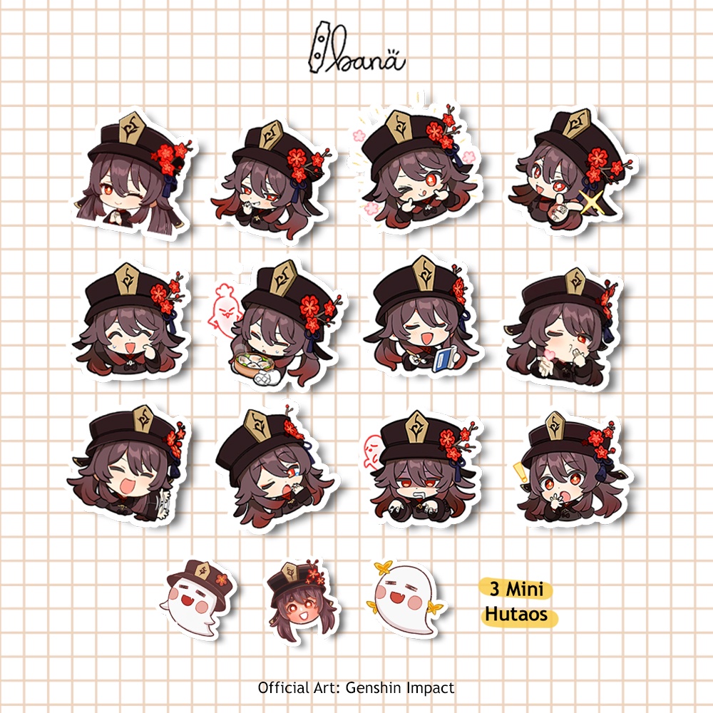 Jual Stiker Genshin Impact Hutao SATU PAKET Sticker Vinyl Waterproof ...