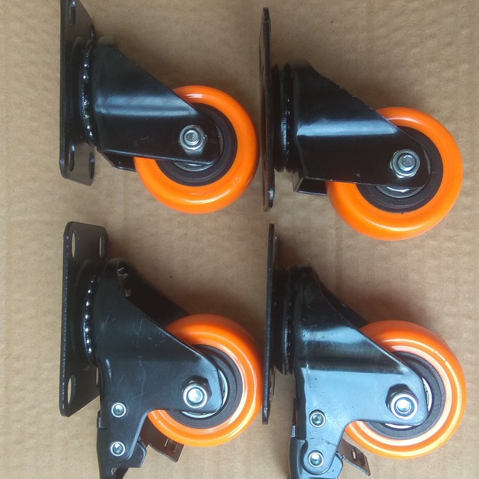 Jual 1 Set Roda Polyurethane 2" / Roda PU 2 inci, Untuk Rak/etalase ...