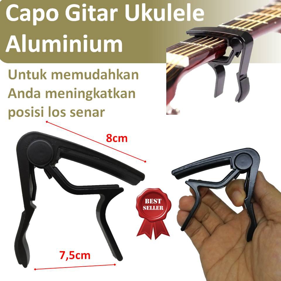 Jual Capo Penjepit Senar Gitar Bass Ukulele listrik acoustic Hitam ...