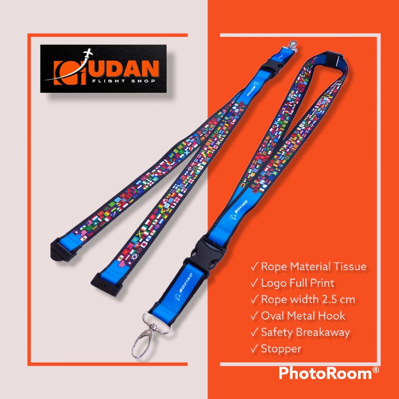 Jual Lanyard (Tali ID Card) Boeing World National Flags (Boeing Bendera ...