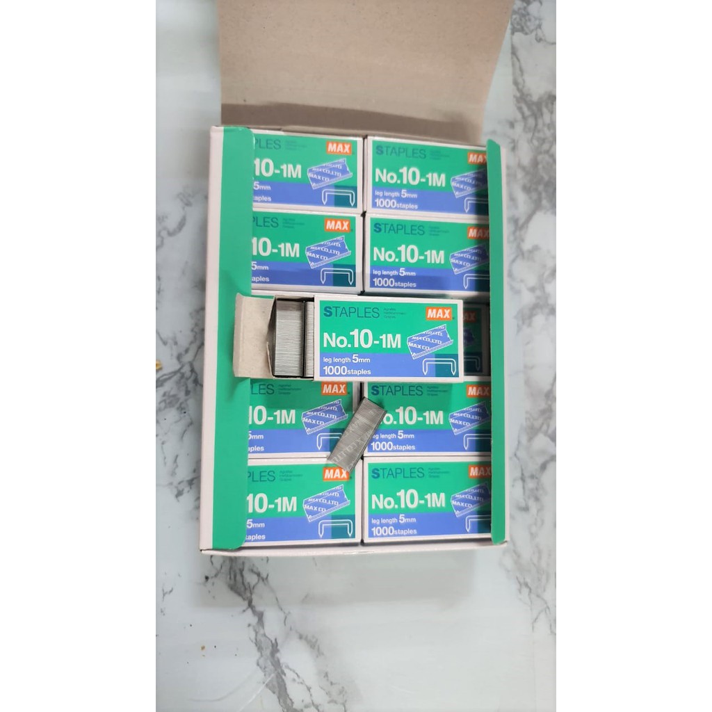 Jual MAX Isi Staples MERK Max Kecil No. 10 -1M / Refill Stapler No 10 ...