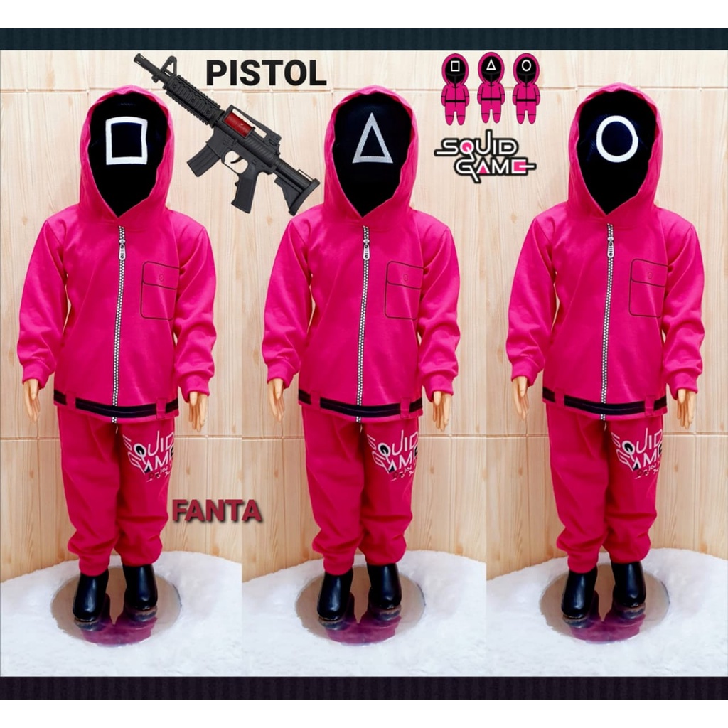 Jual Baju Kostum Squid Game Anak Gratis Topeng Dan Pistol | Shopee ...