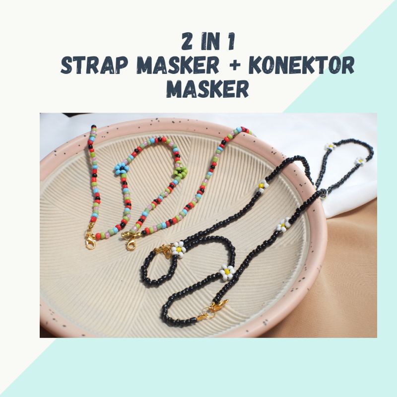 Jual 2 in 1 Strap Masker + Konektor Masker (Manik Manik) | Shopee Indonesia