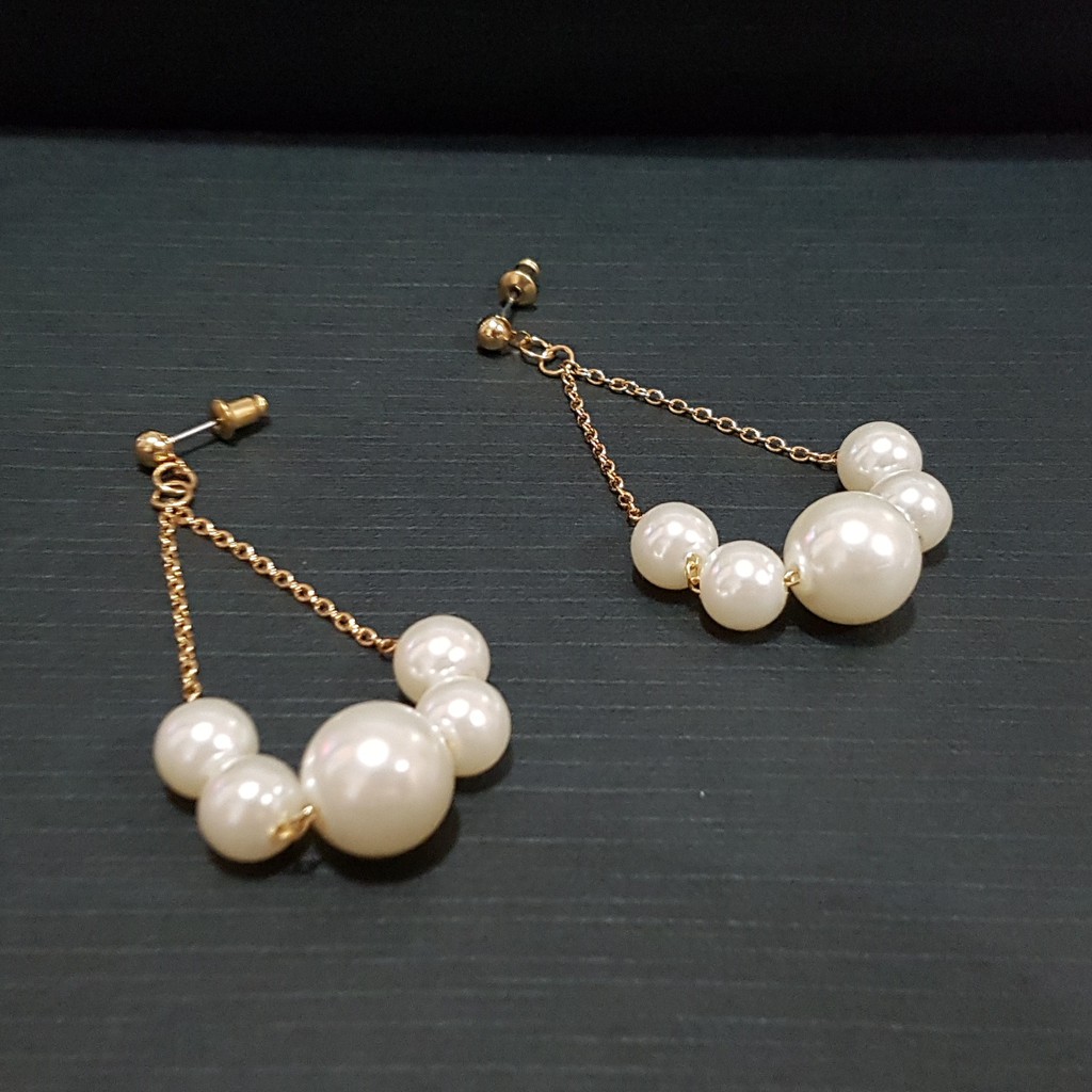 Jual Anting tusuk dengan rantai dan hiasan mutiara - A-156 | Shopee ...