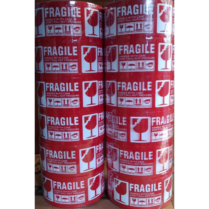 Jual Lakban Fragile Merah 48mm x 90 yard | Shopee Indonesia